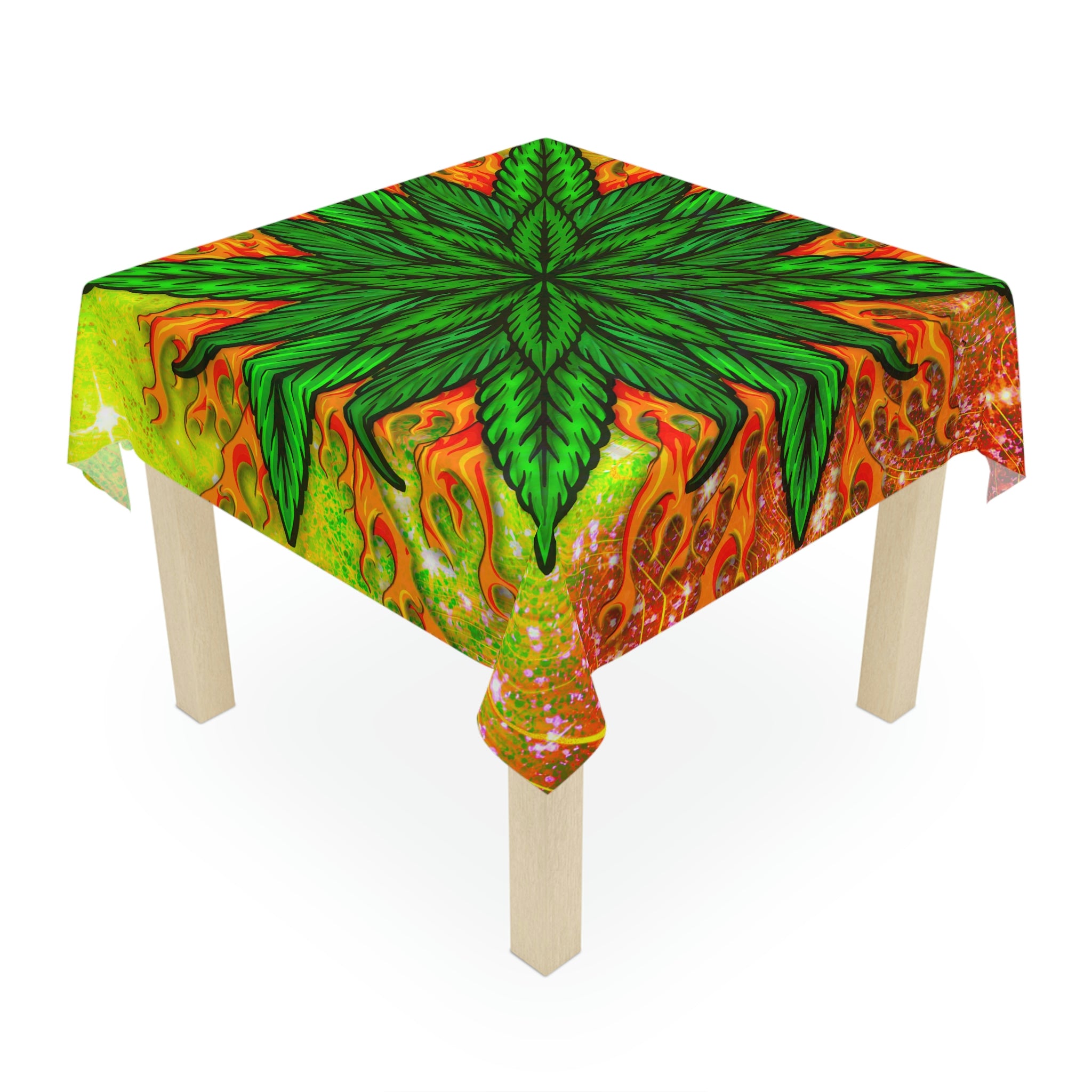 Pot Leaf Collage With Yellow Orange Background With Marijuana Pot Weed ...